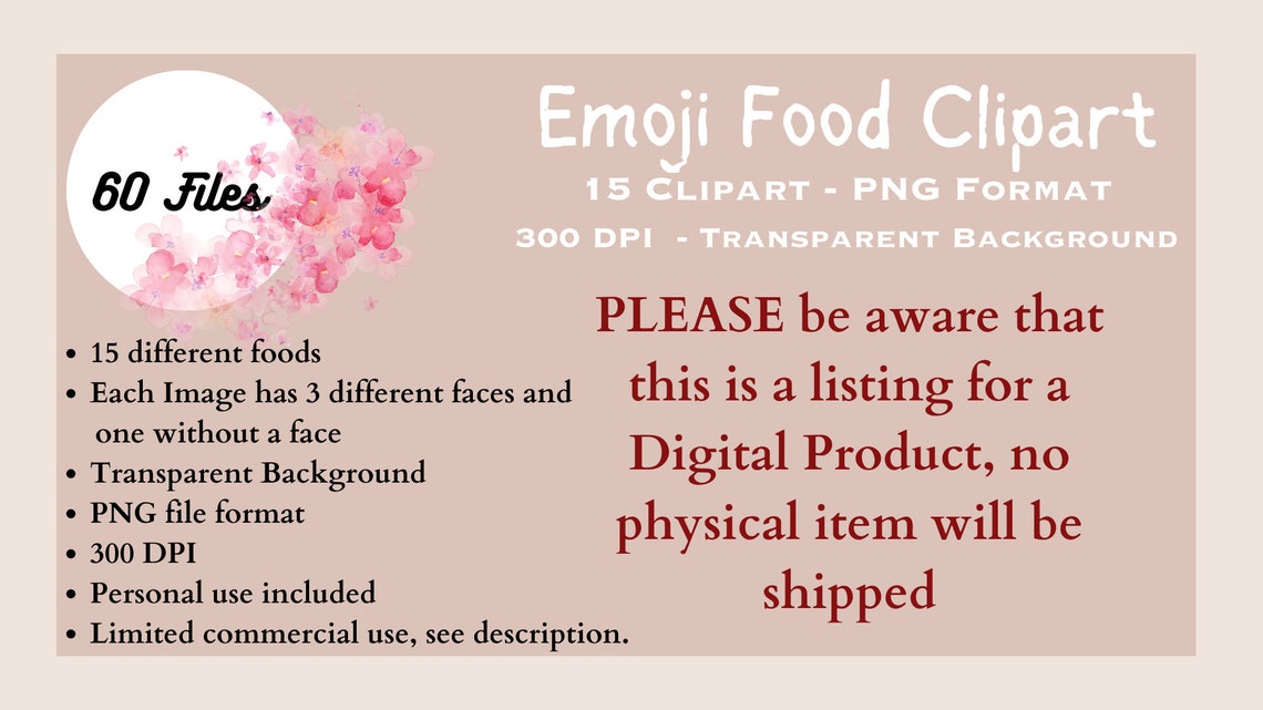 Emoji Food Clipart PNG 15 Foods, 4 Different Face Expressions, Cute ...