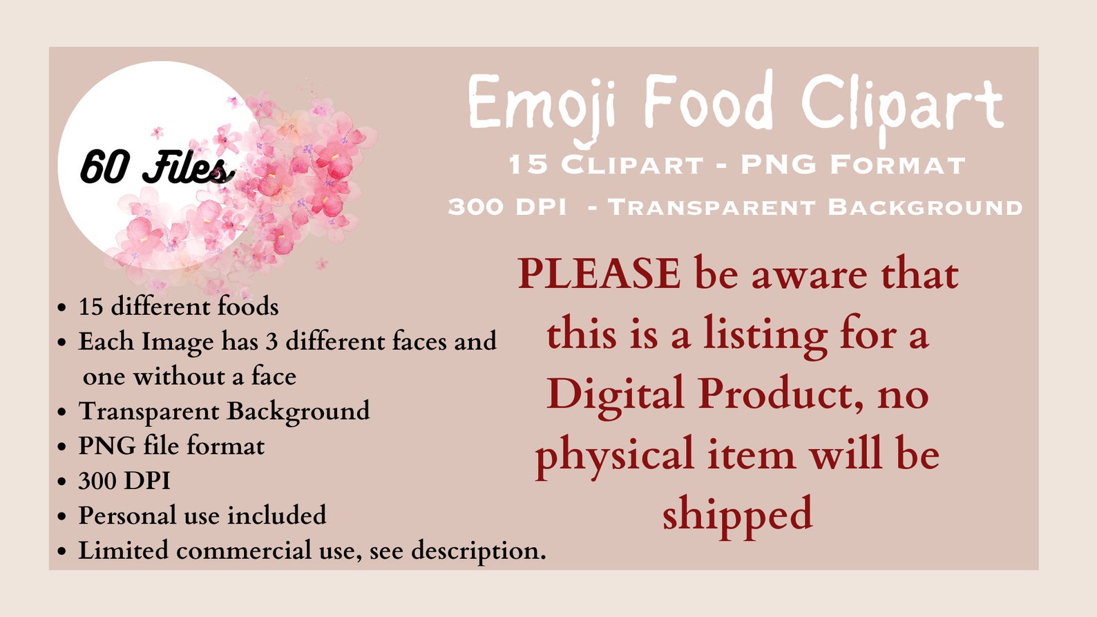 Emoji Food Clipart PNG 15 Foods, 4 Different Face Expressions, Cute ...