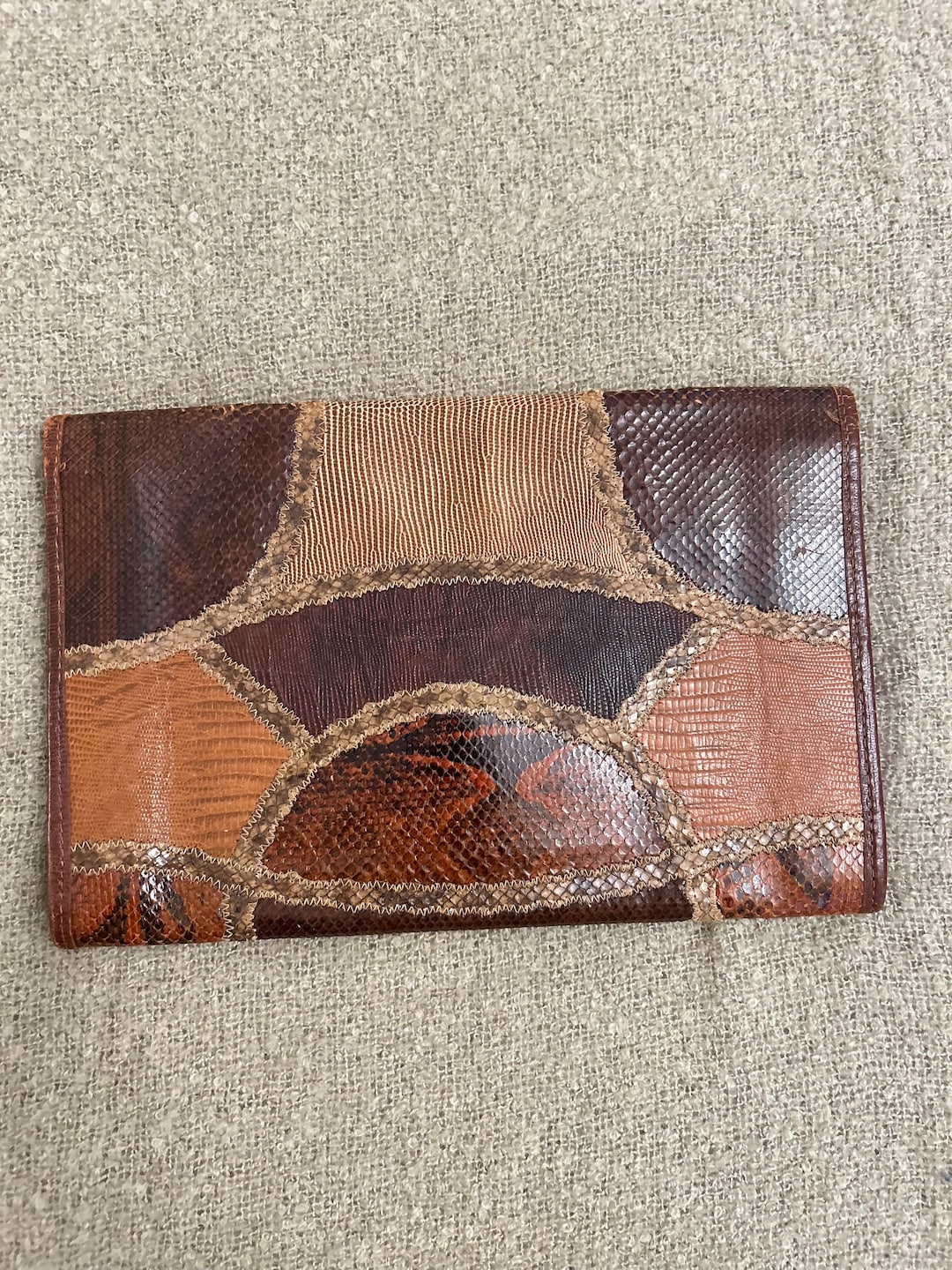 Vintage Carlos Falchi Python Snake and Lizard Patchwork Clutch Purse Handbag - Etsy