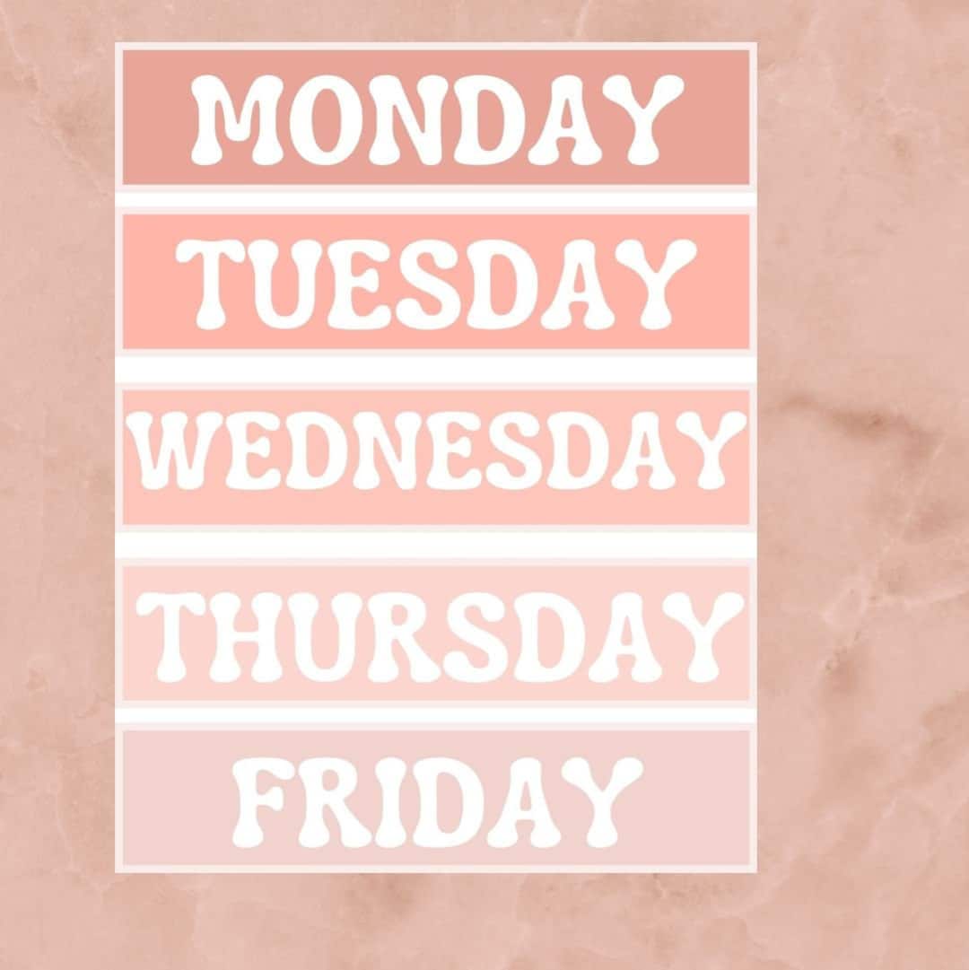 Monday Through Friday Days of the Week Printable - Etsy