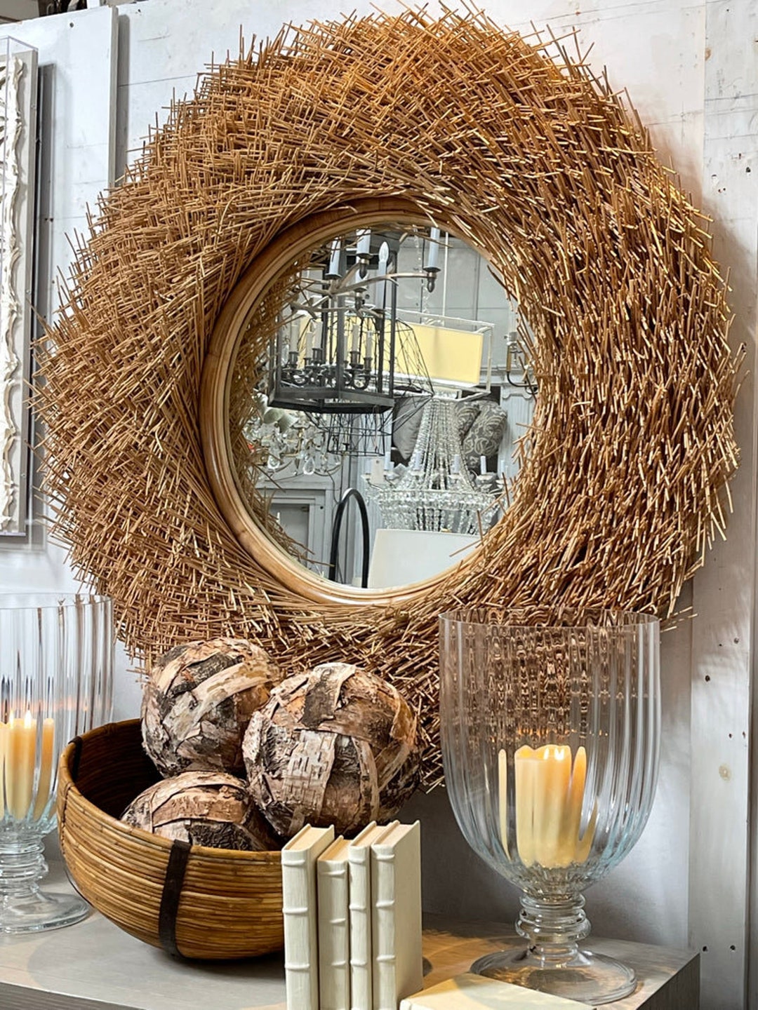 Kreebow Rattan Mirror/mirror Wall Decor/natural Wall Decor/boho Decor ...