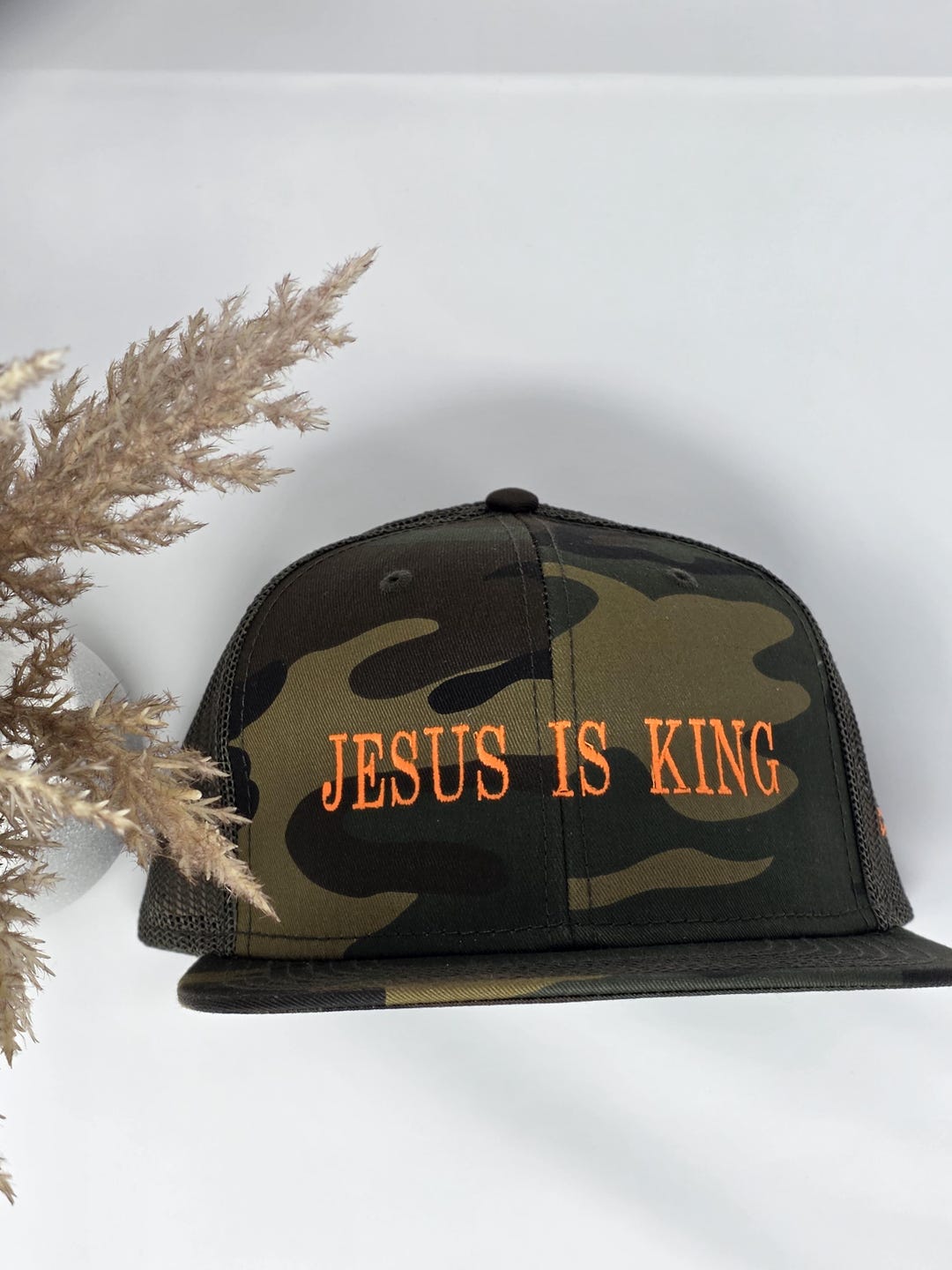 Jesus is King Camo Snapback Trending Youth Hats for Dad Hunting Gift ...