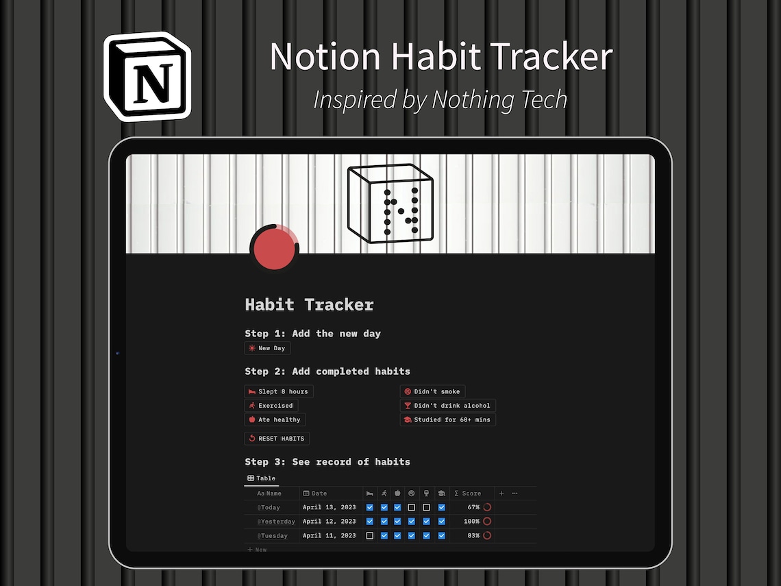 Notion Habit Tracker Template, Notion Organizer, Notion Life Planner ...