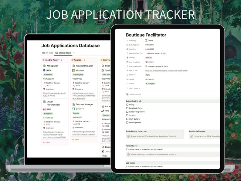 Notion Job Tracker Template, Notion Job Search, Notion Life Planner ...