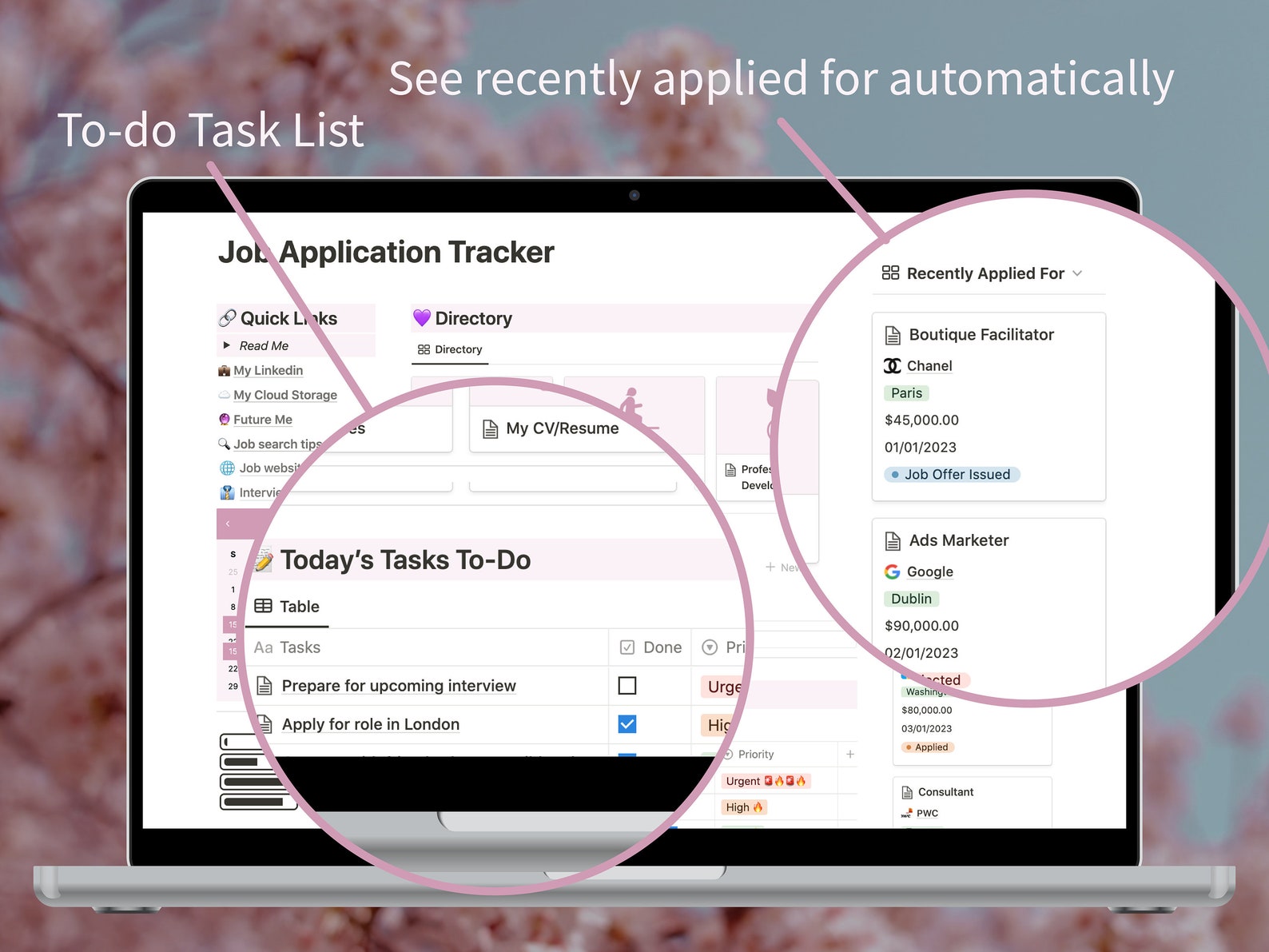 Notion Job Tracker Template, Notion Job Search, Job Application ...