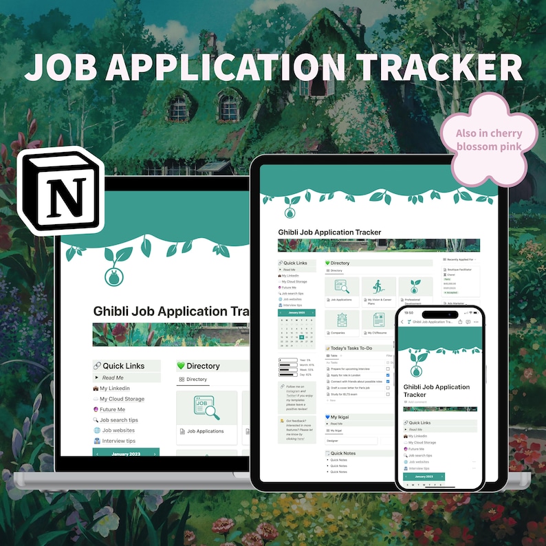 Notion Job Tracker Template, Notion Job Search, Notion Life Planner ...