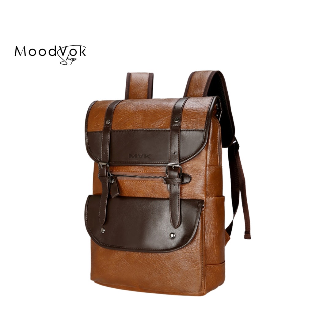 Personalized Backpack With Initials Brown Leather Backpack - Etsy