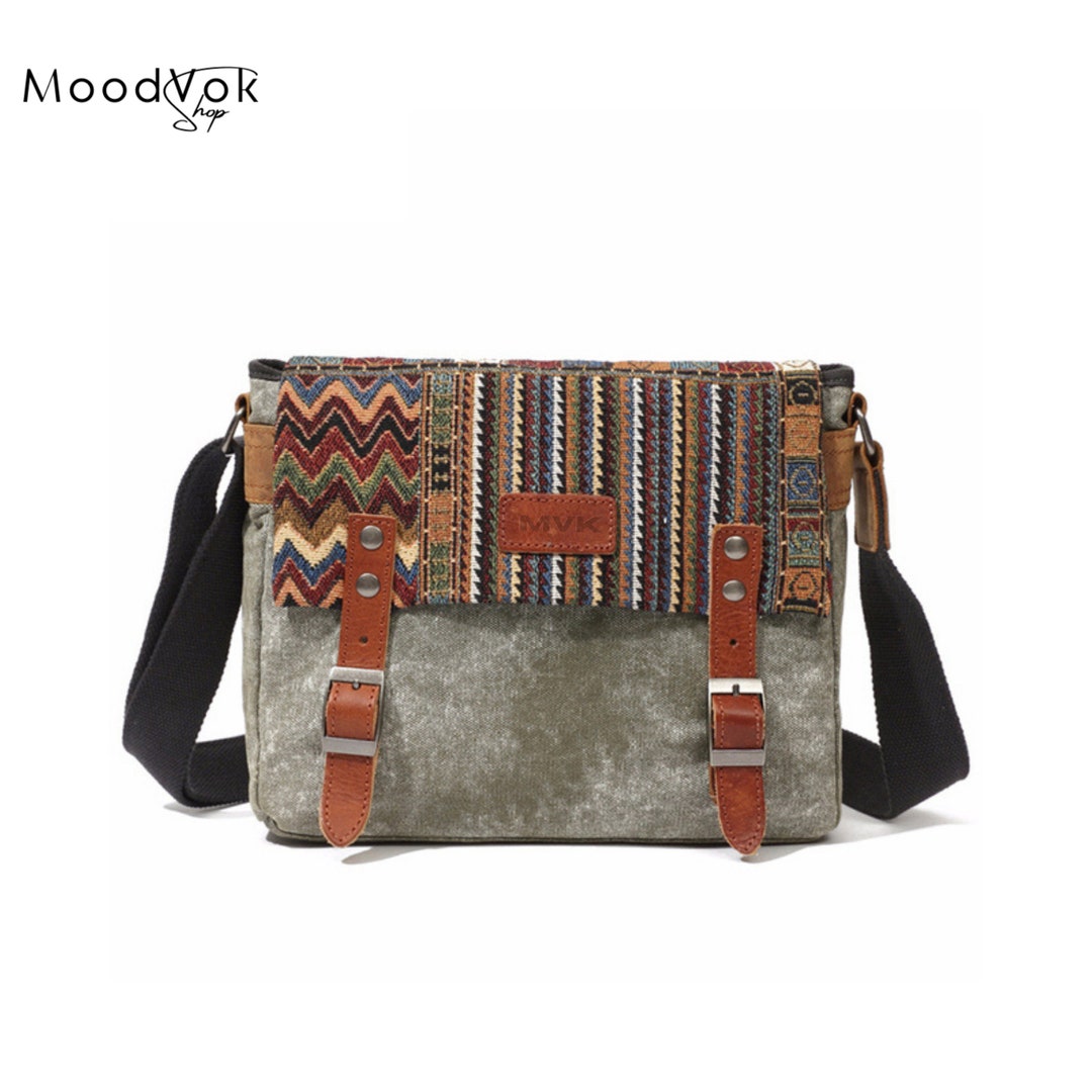 Boho Hippy Bag, Hippie Crossbody Bag, Personalized Canvas Bag, Shoulder ...