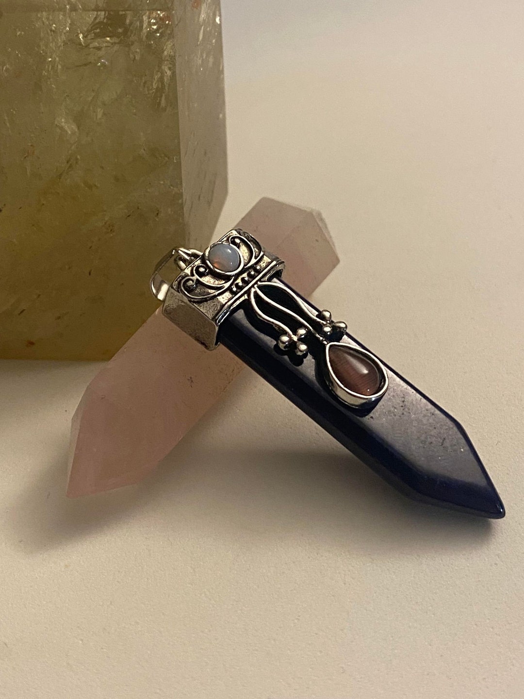 Lapis Lazuli Crystal Pendulum Amulet Pendant for Strength and Courage ...