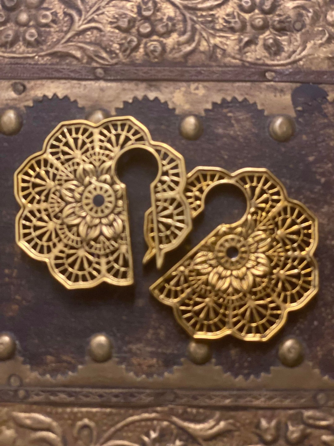 Lotus Mandala Brass Bohemian Hippy Goth Meditation Hill Tribe Earring ...