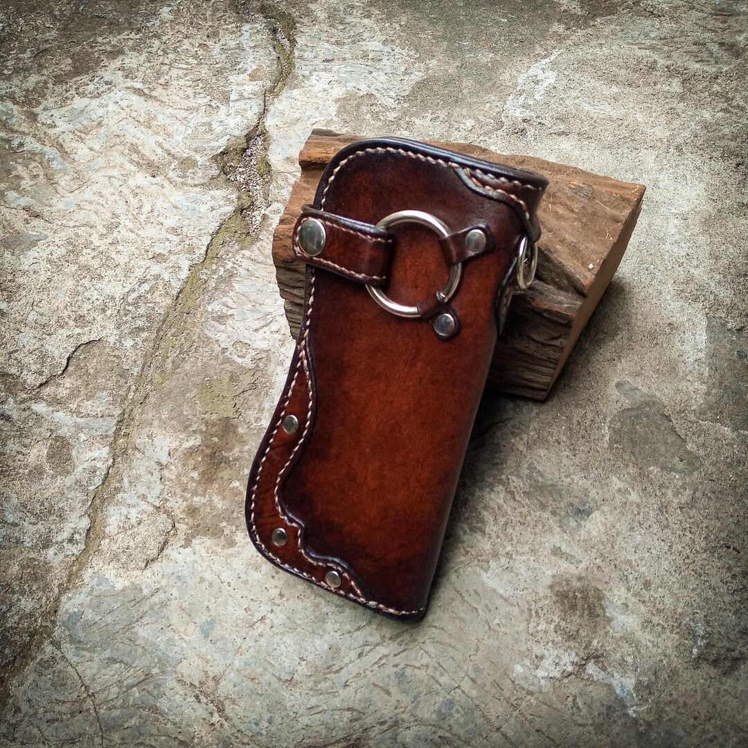 Leather Long Bifold Natural Brown Wallet, Leather Unique Wallet ...
