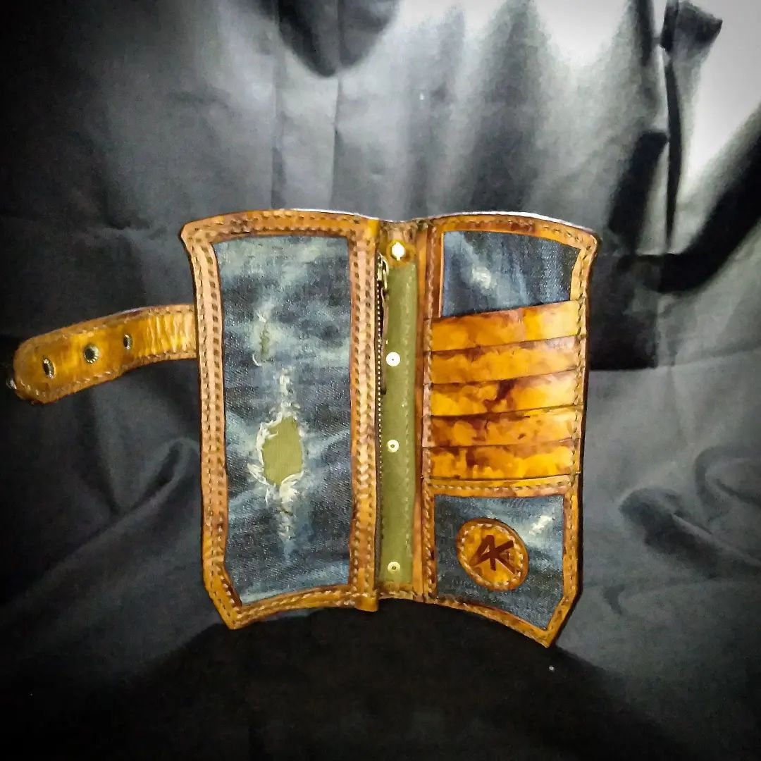 Leather Long Wallet for Men, Tooled Motorcycle Wallet, Trucker Stitched Wallet, Bike Man Wallet ...