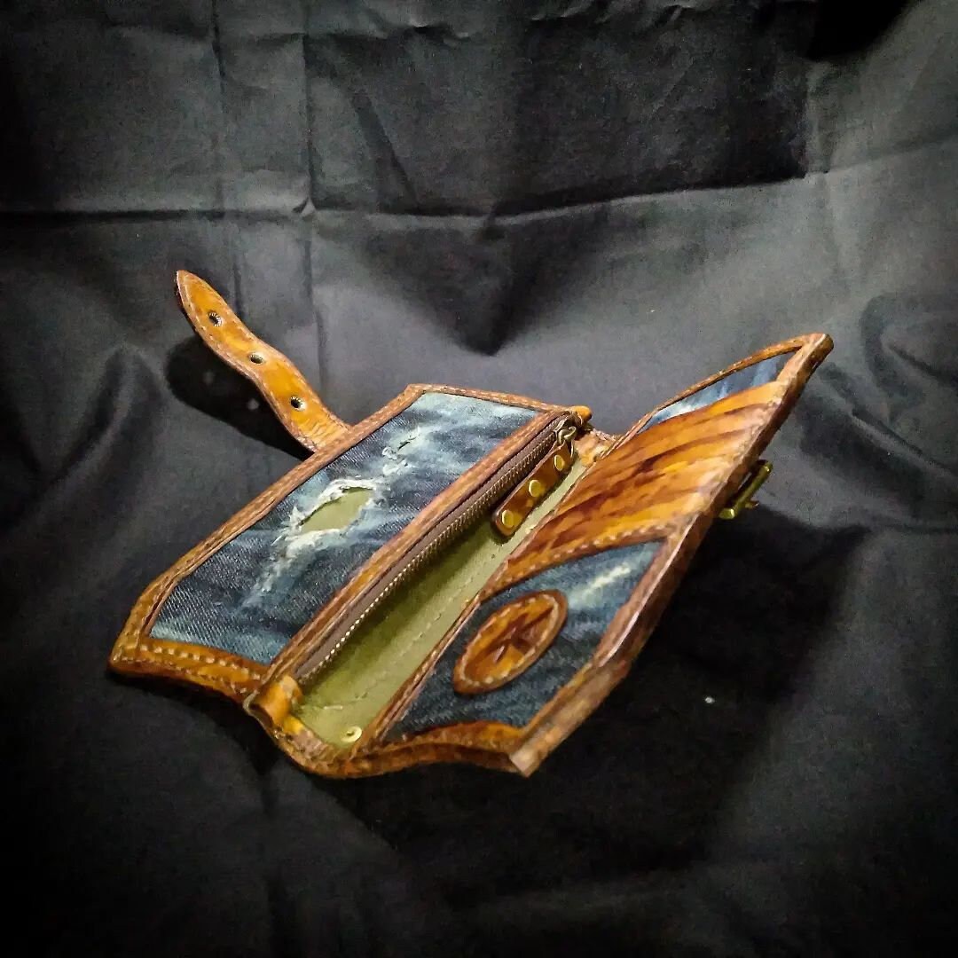 Leather Long Wallet for Men, Tooled Motorcycle Wallet, Trucker Stitched Wallet, Bike Man Wallet ...