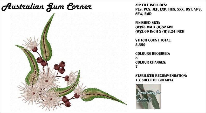 Australian Gum Corner-flower-wildflower-gumnut-eucalyptus Leaves ...