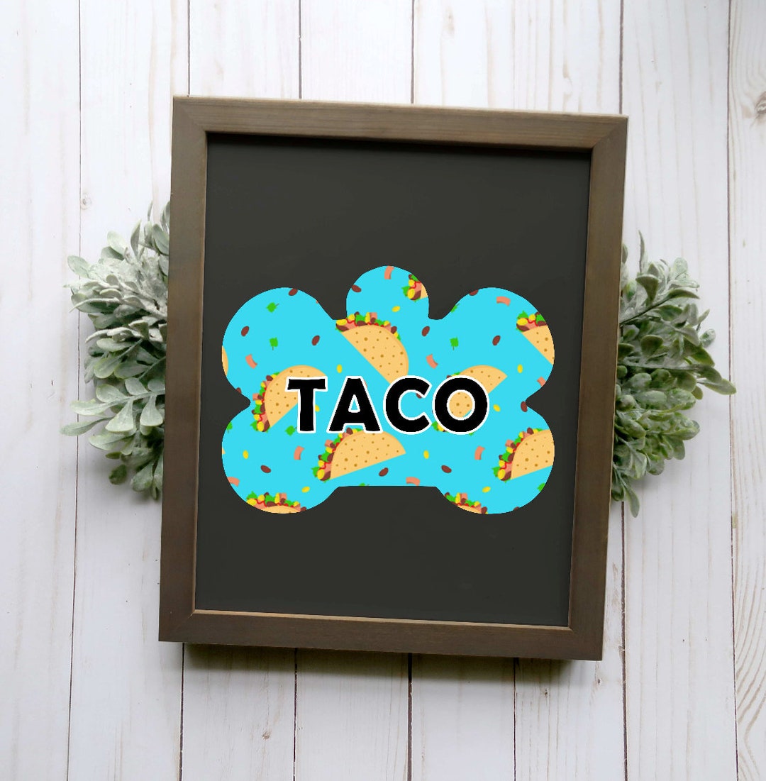Taco Pet Tag, Food Dog Tag, Fiesta Dog Tag, Custom Taco Cat Tag, Double ...