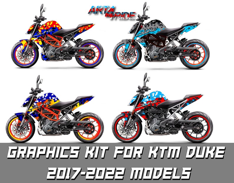 KTM Duke Complete Graphics Decals Stickers KIT 125 200 390 (2017 2018 ...