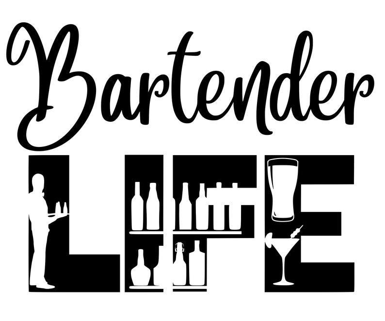 Male Bartender LIFE SVG Cutting Cut File for the Cricut - Etsy