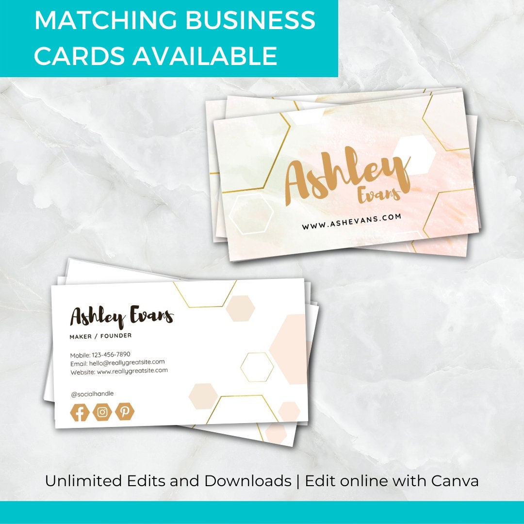 Editable Rose Gold Honeycomb Resume Template, Professional Modern ...