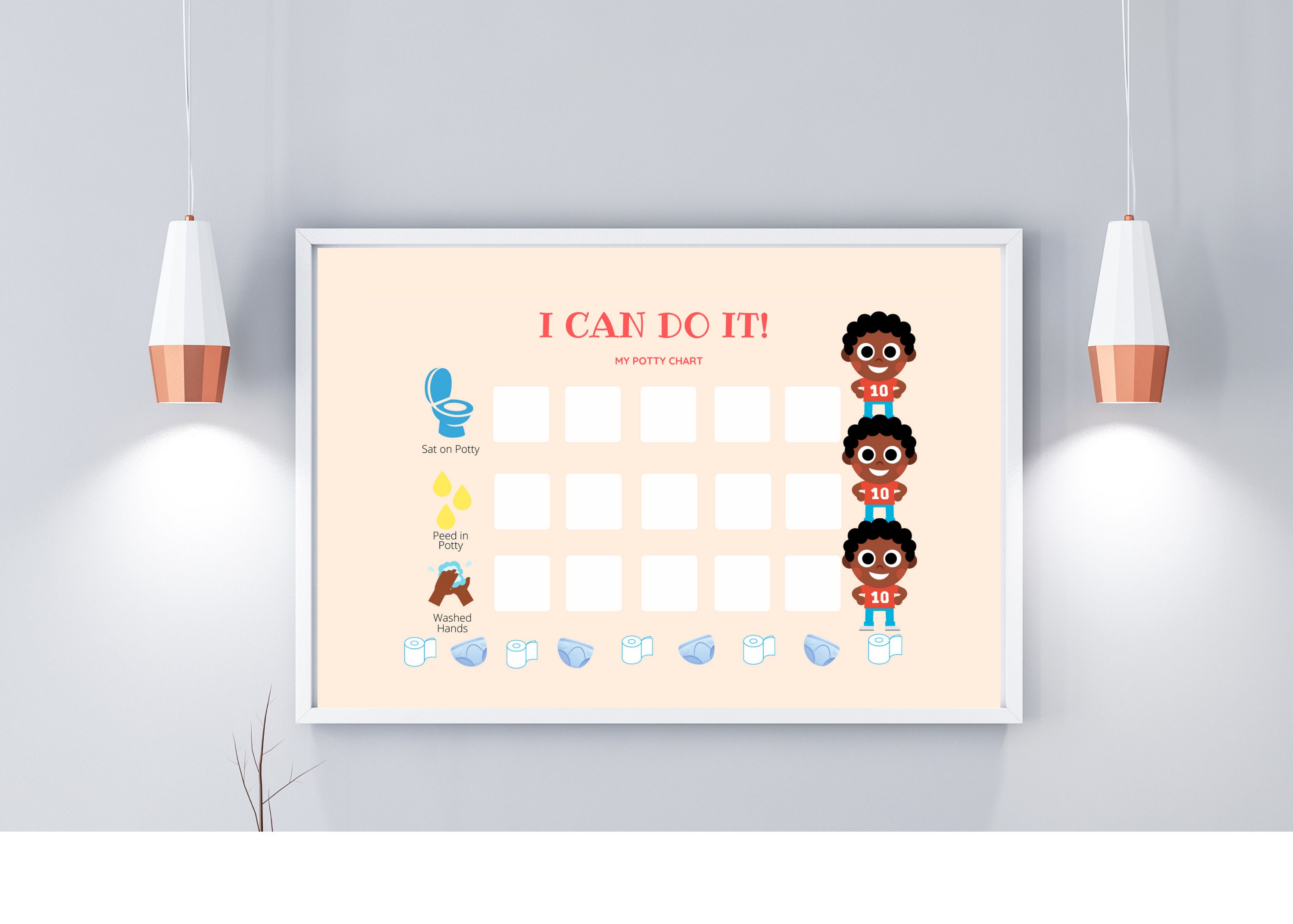 Brown Boy Potty Chart - Etsy