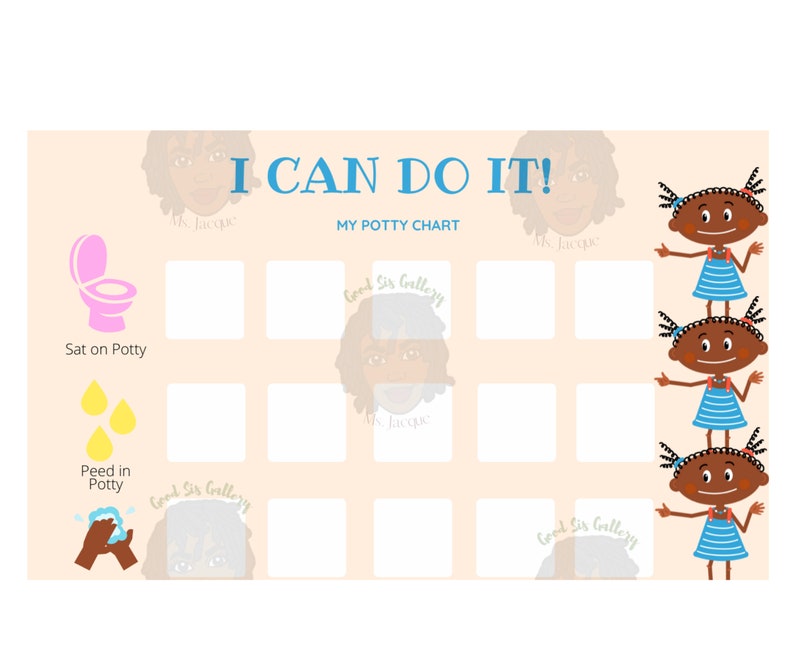 Brown Girl Potty Chart | Etsy