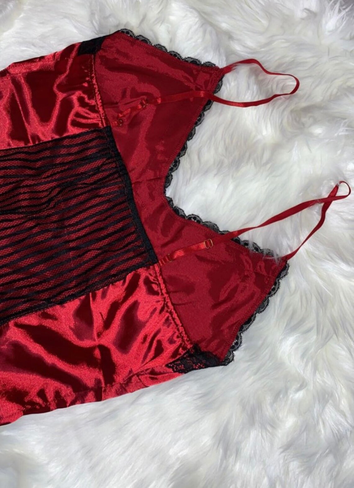 Burgundy Satin /black Lace Design Lingerie Slip - Etsy
