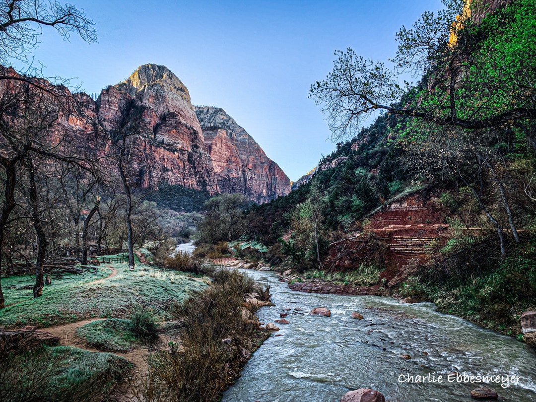 Zion National Park "picturesque Waterway"—scenic, Red Rocks, Travel - Etsy