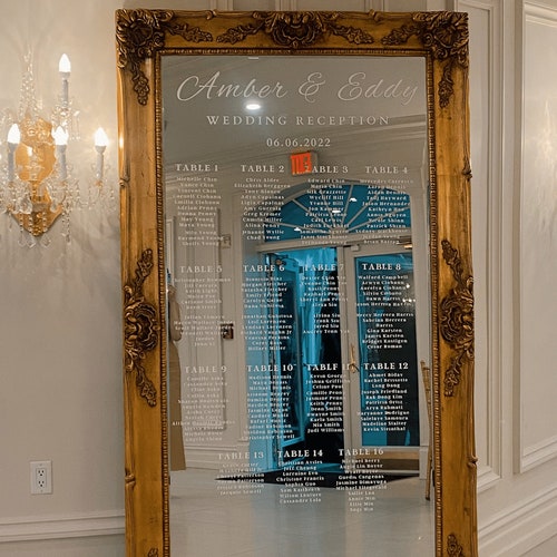 Gold Mirror Guest Seating Chart for Weddings & All Events 7 - Etsy
