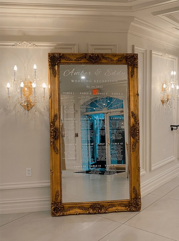 Gold Mirror Guest Seating Chart for Weddings & All Events 7 - Etsy