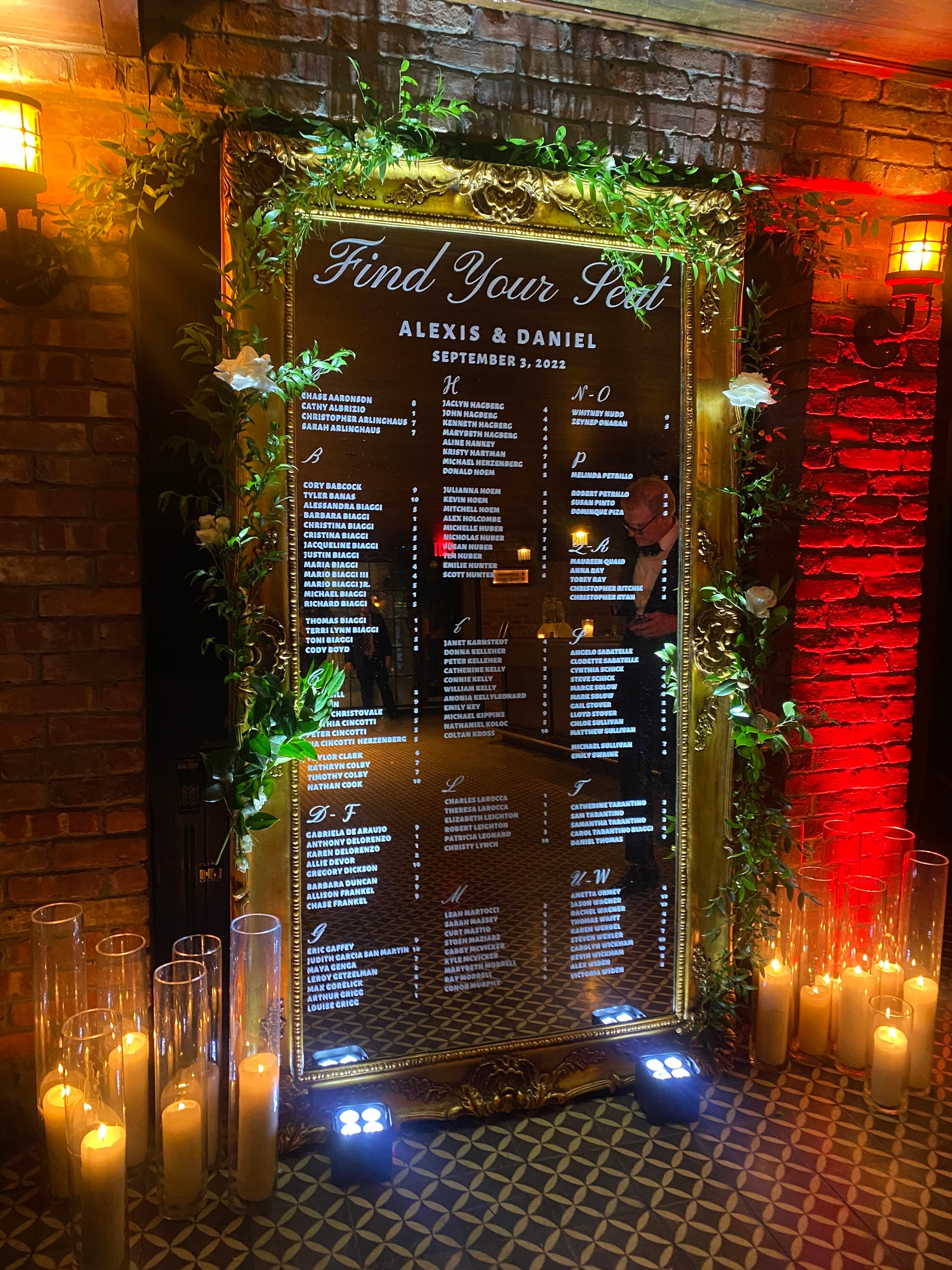 Gold Mirror Guest Seating Chart for Weddings & All Events 7 - Etsy