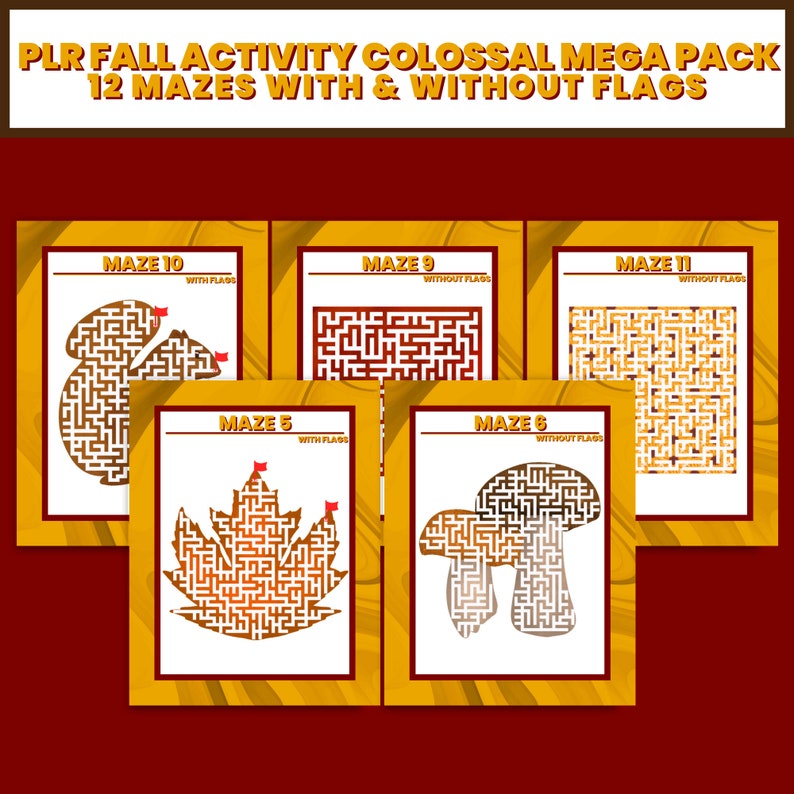 PLR Fall Activity Pack Commercial Use Templates, Autumn Printable ...