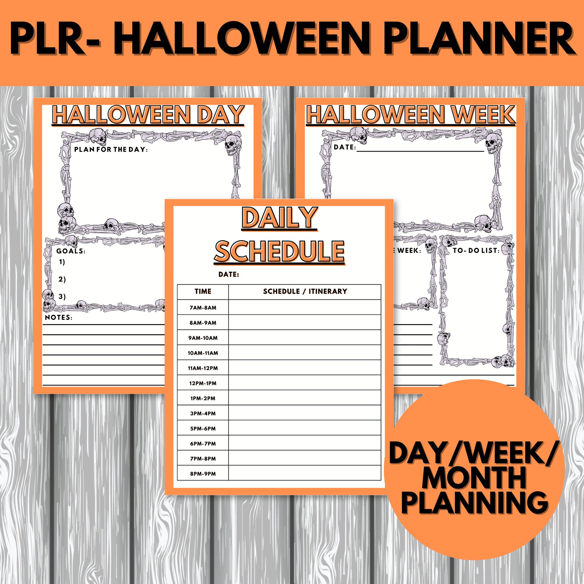 PLR Halloween Planner Printable PLR Commercial Use Party Planner ...