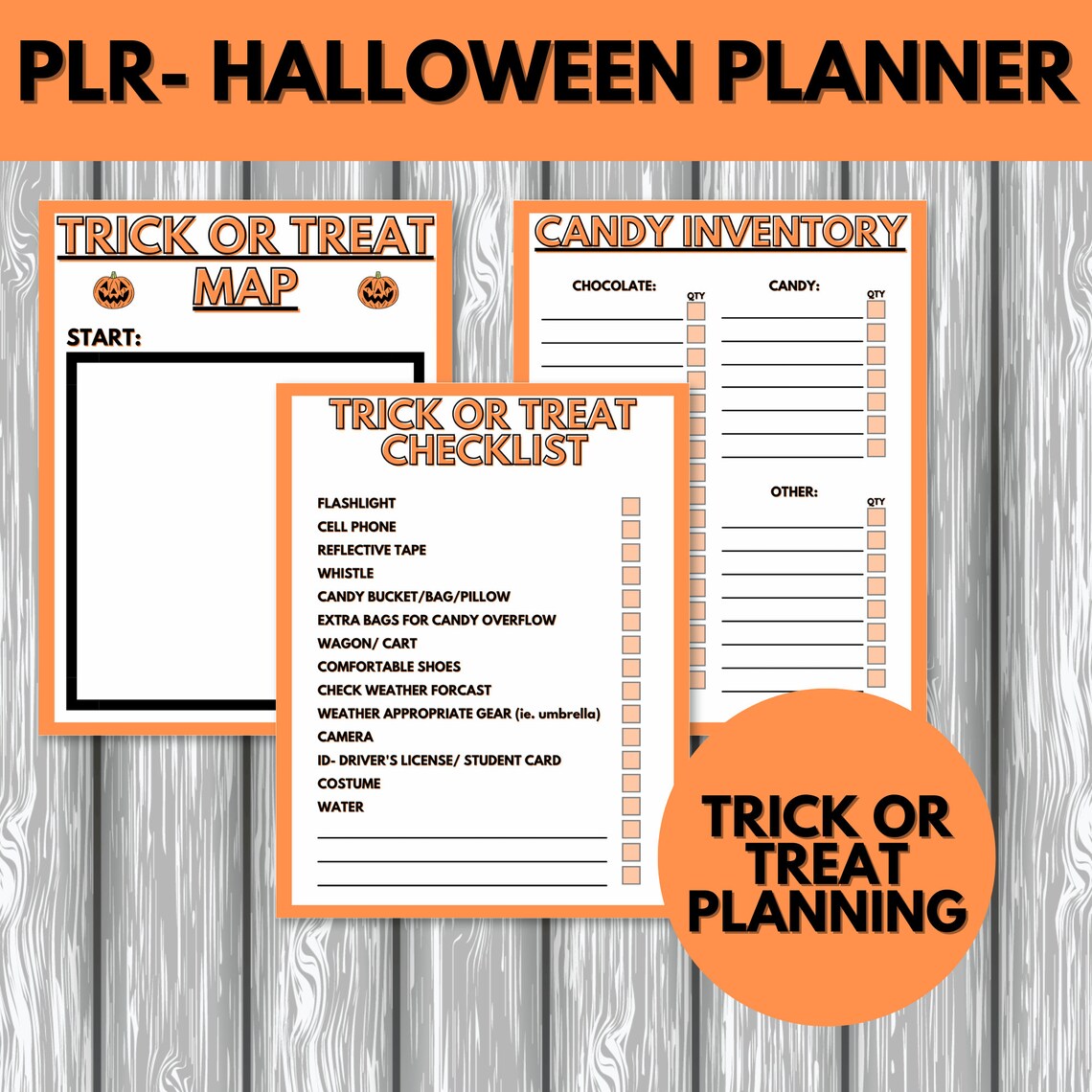 PLR Halloween Planner Printable PLR Commercial Use Party Planner ...