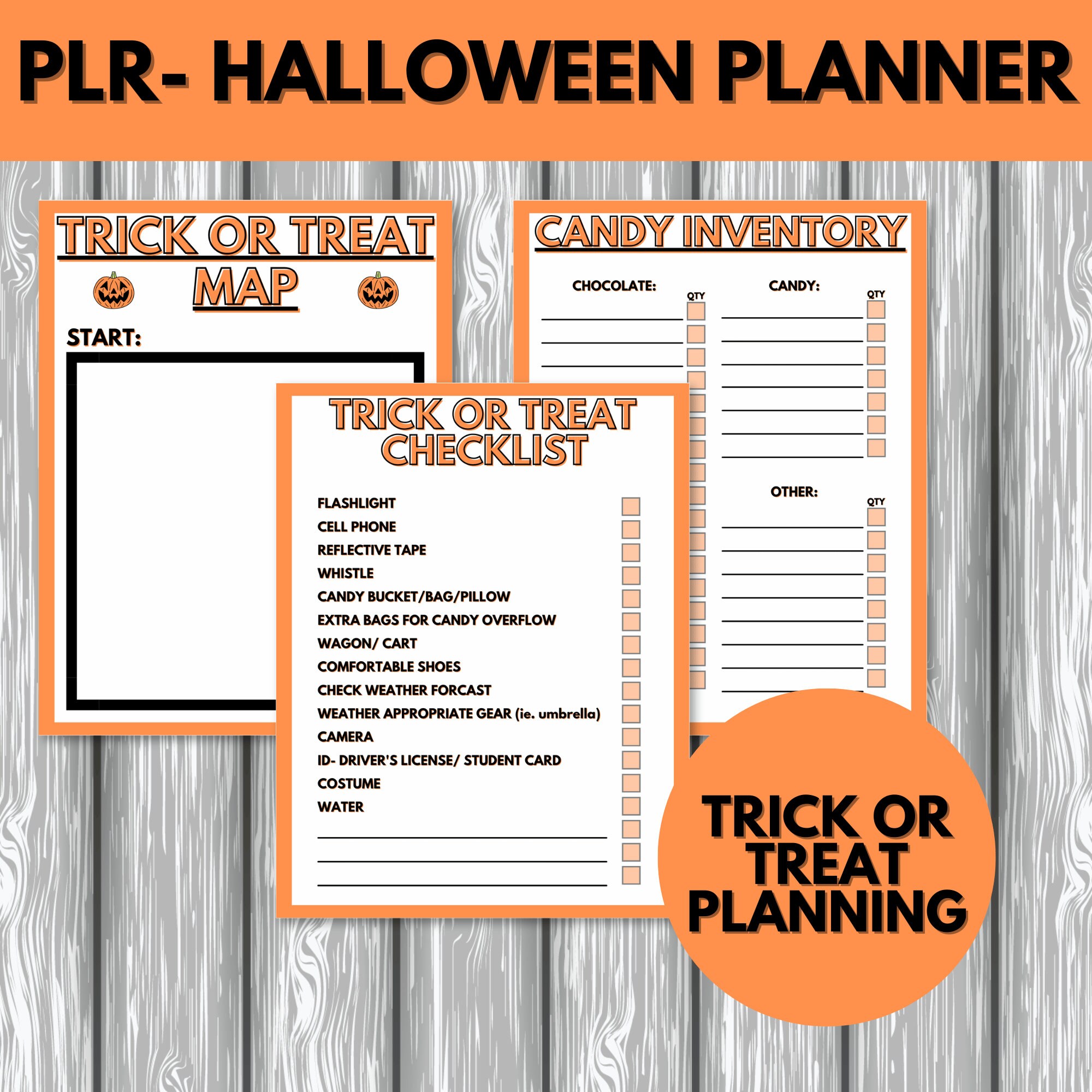 PLR Halloween Planner Printable PLR Commercial Use Party Planner ...