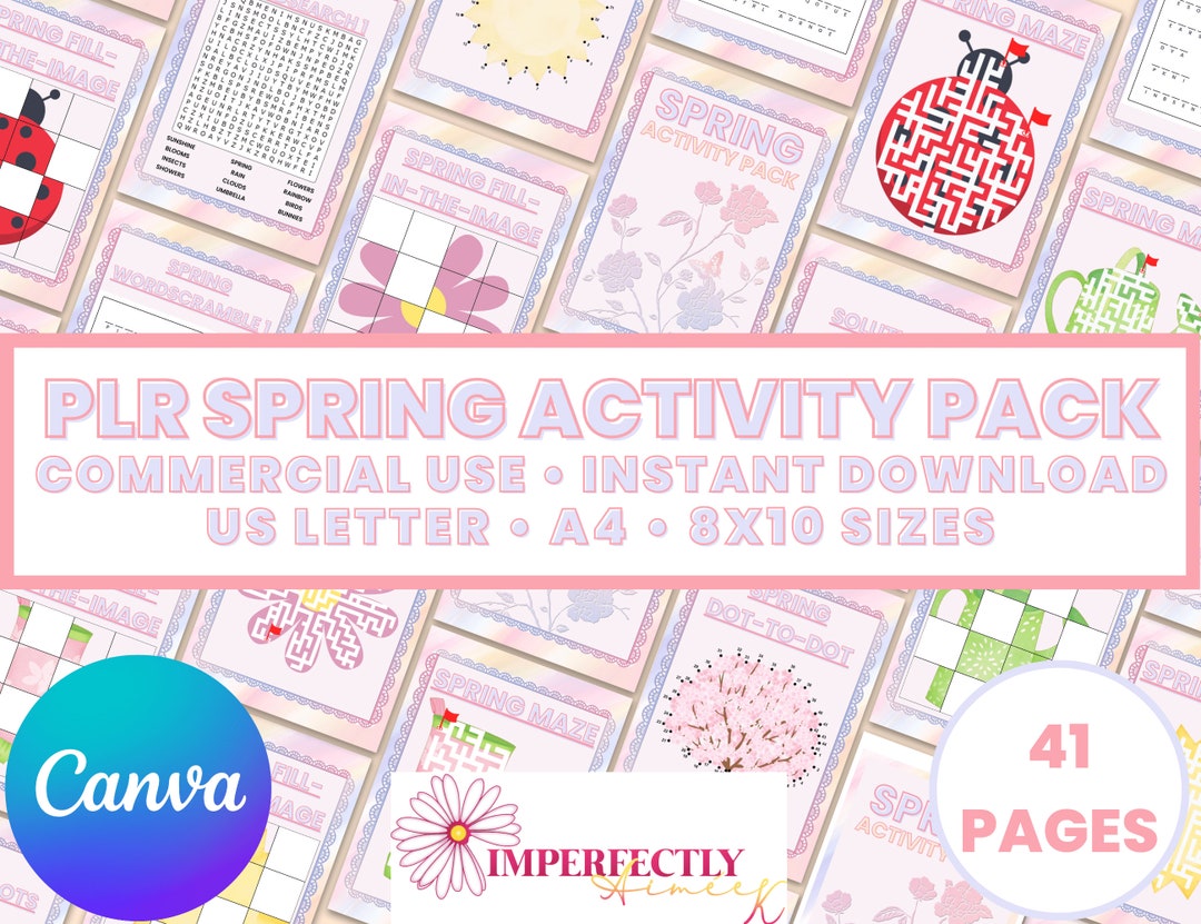 PLR Spring Activity Pack Printable Spring Word Search Word - Etsy