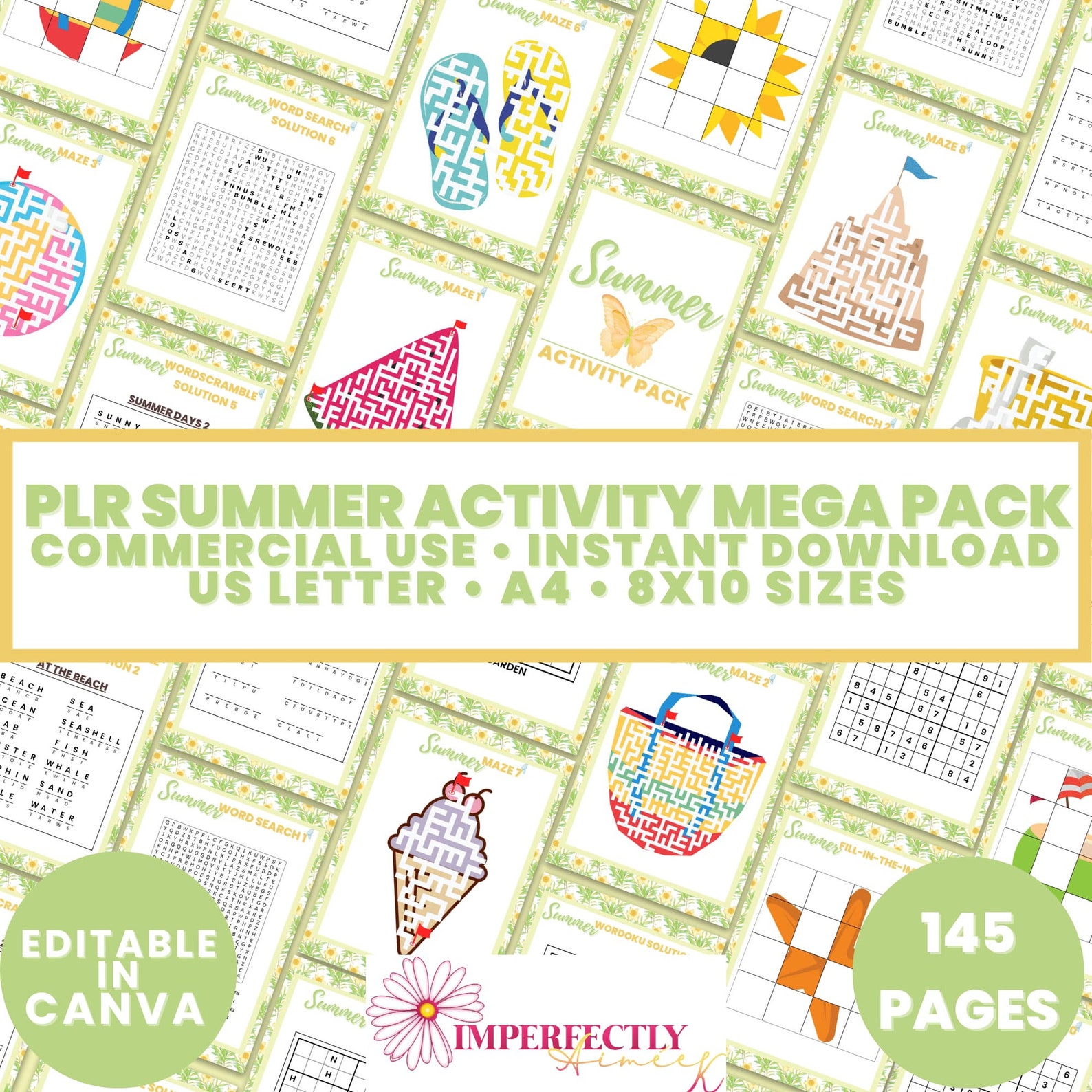 PLR Summer Activity Mega Pack Printable, Summer Word Search, Word ...