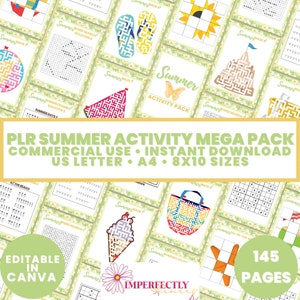PLR Summer Activity Mega Pack Printable, Summer Word Search, Word ...