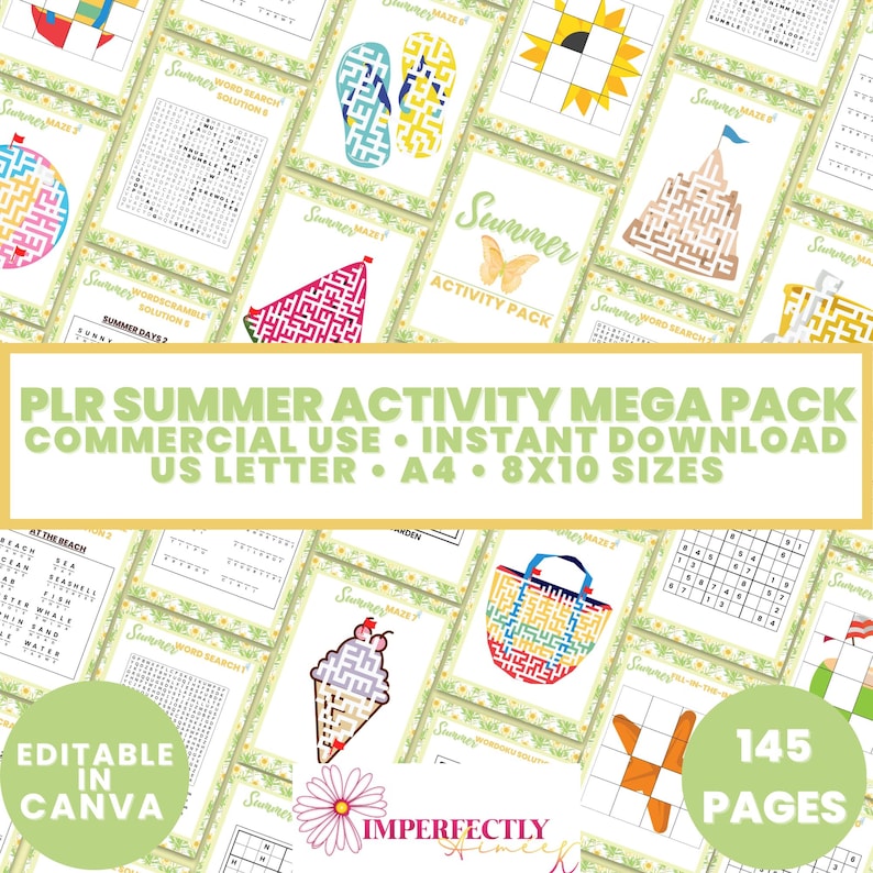 PLR Summer Activity Mega Pack Printable, Summer Word Search, Word ...