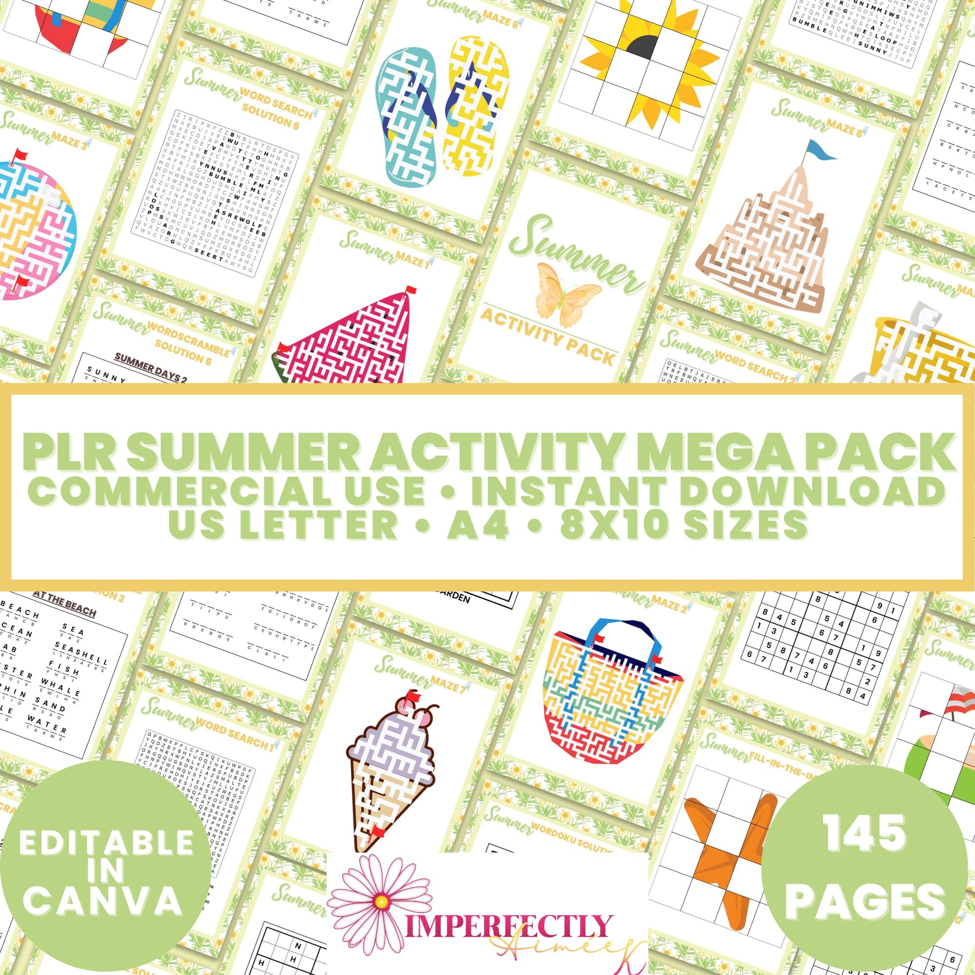 PLR Summer Activity Mega Pack Printable, Summer Word Search, Word ...
