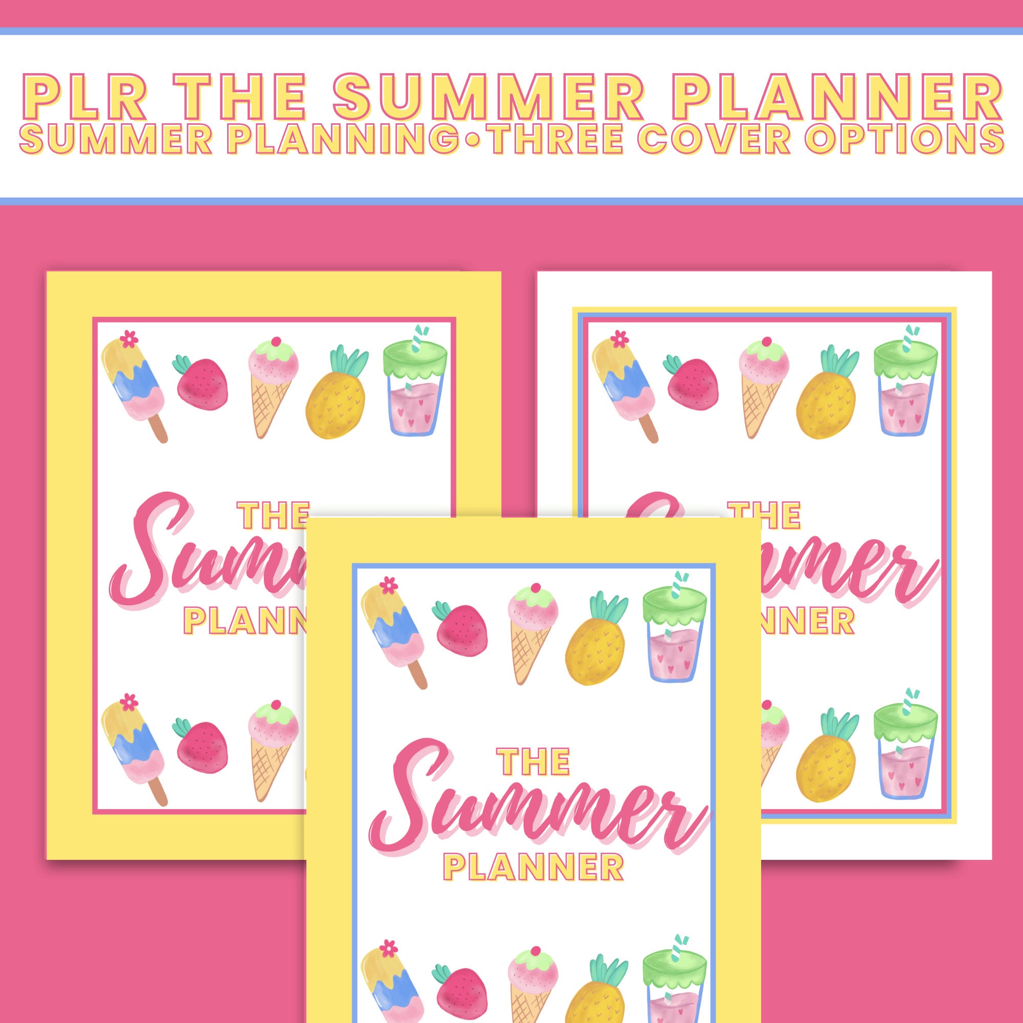 PLR Summer Printable Planner, Commercial Use Template, Summer Habit ...