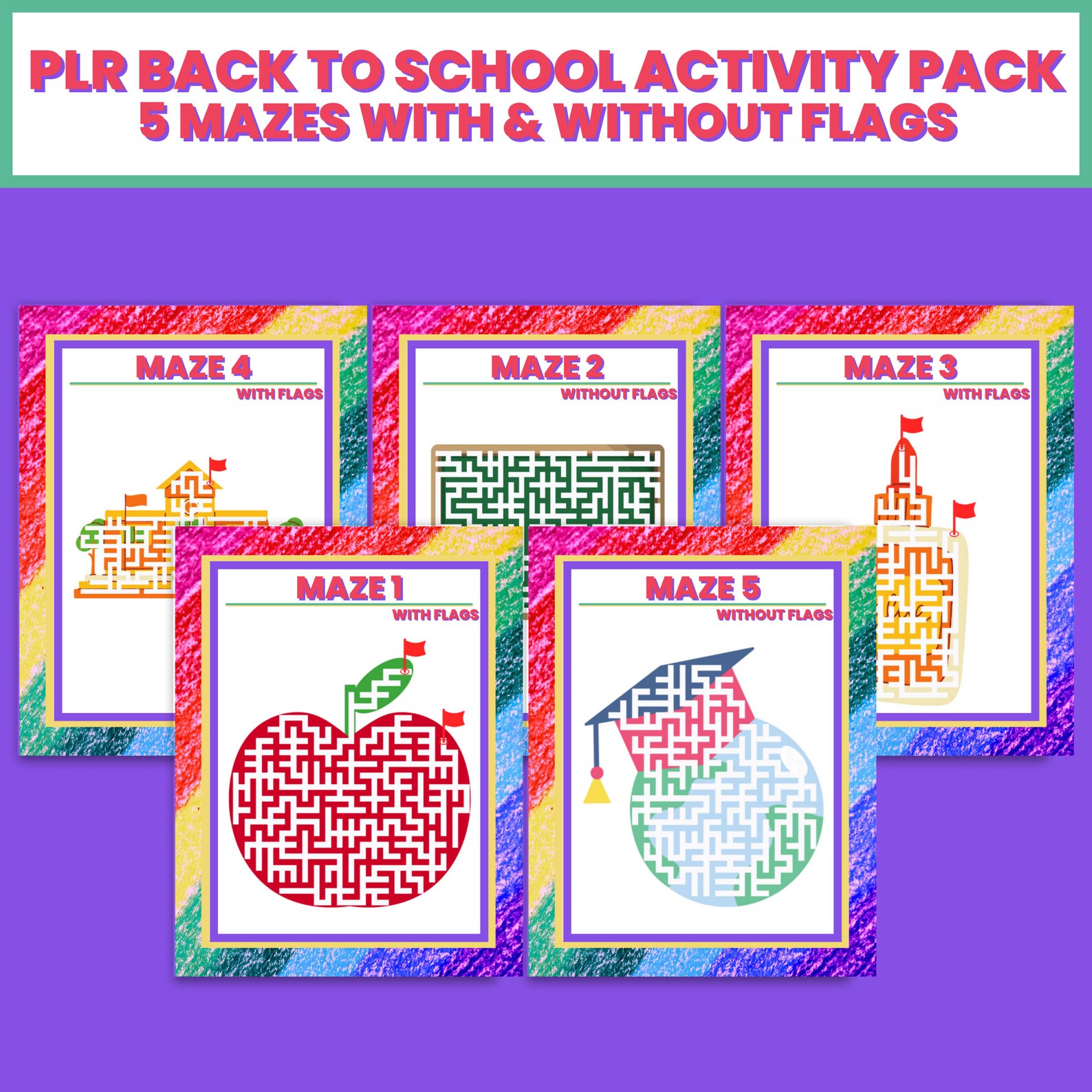 PLR Back to School Activity Pack Commercial Use Templates, Printable ...