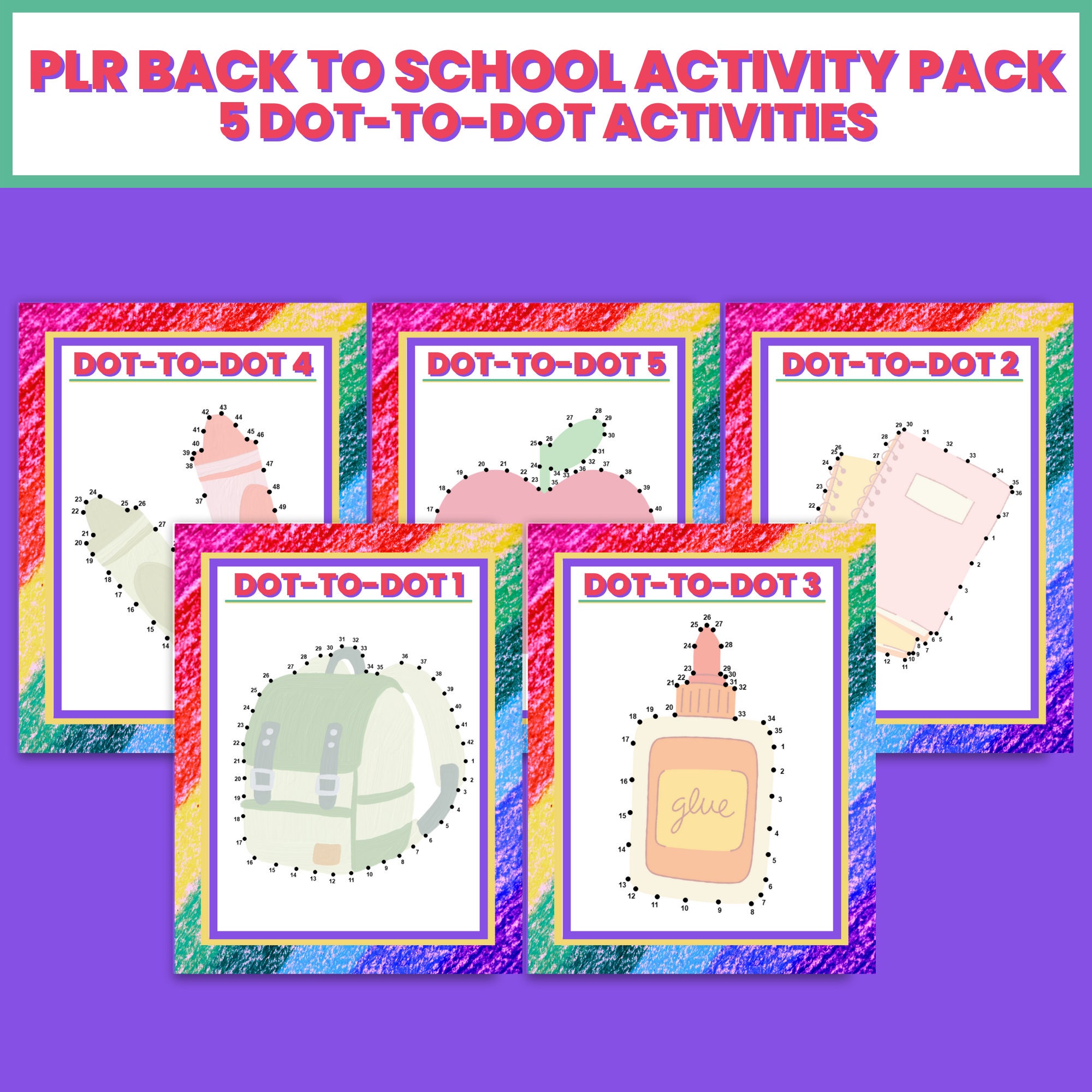 PLR Back to School Activity Pack Commercial Use Templates, Printable ...