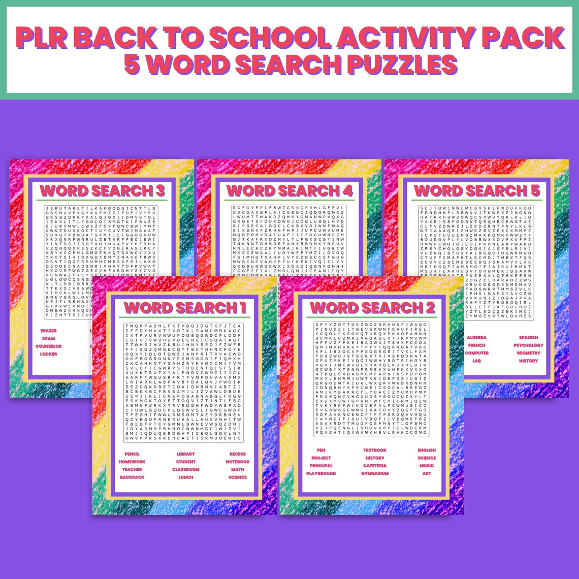 PLR Back to School Activity Pack Commercial Use Templates, Printable ...