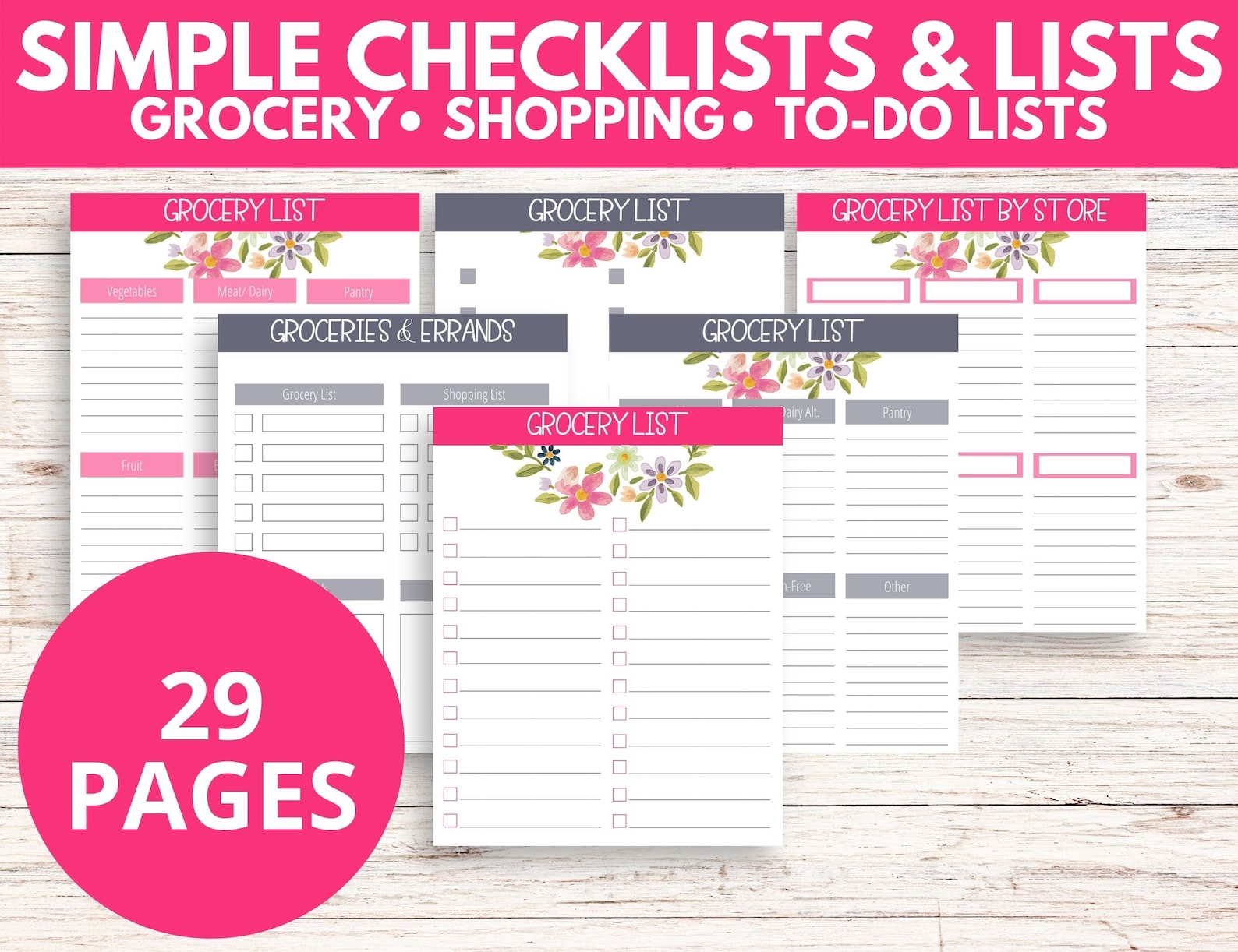 Simple Checklists and Lists Printable List Printable - Etsy Canada