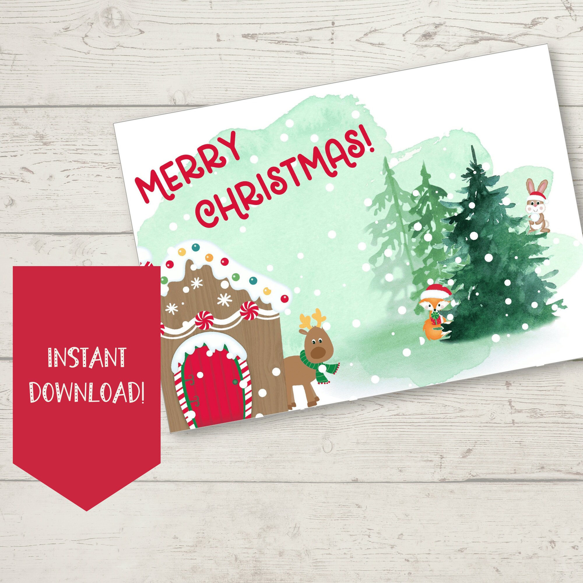 Printable Christmas Card Winter Wonderland Greeting Card - Etsy
