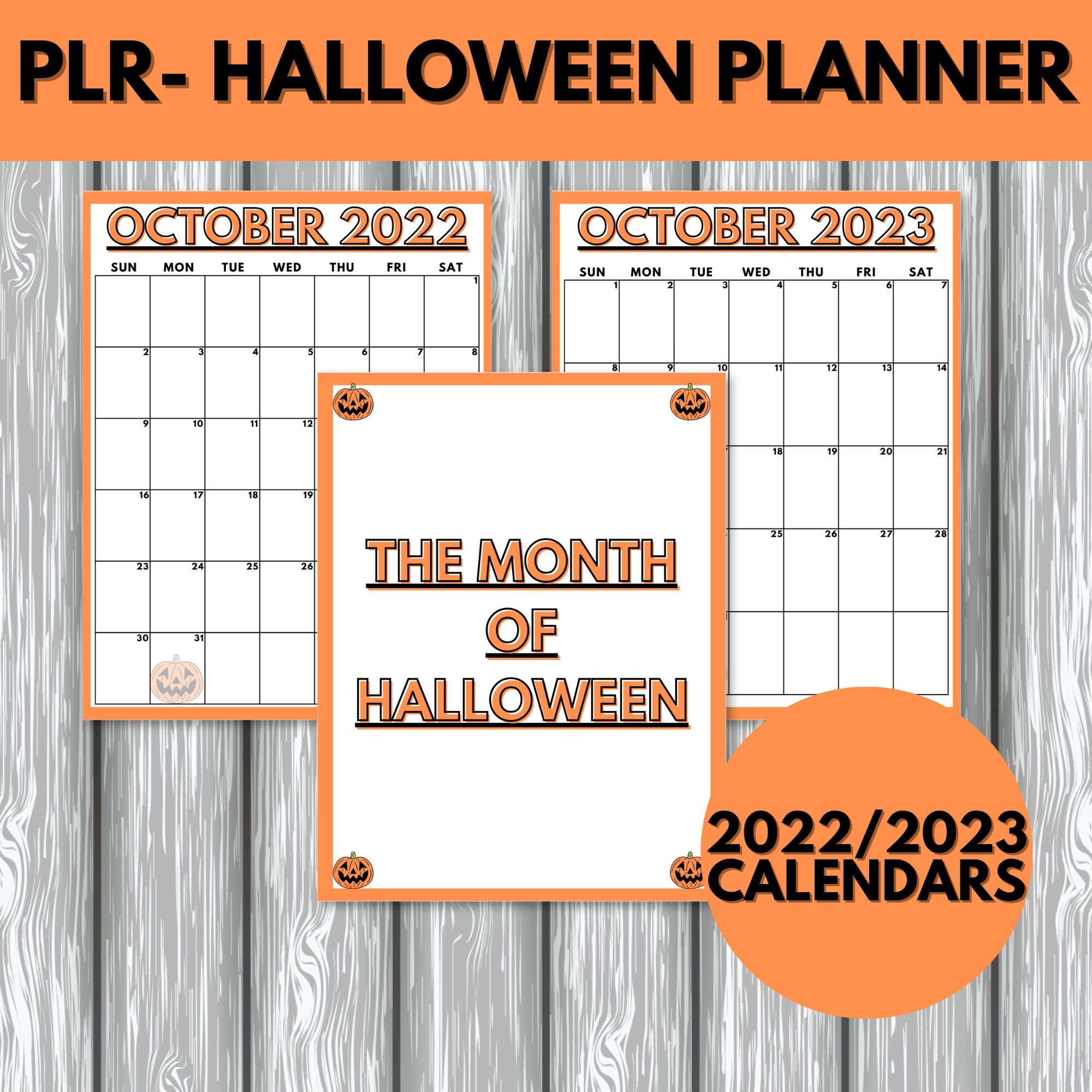 PLR Halloween Planner Printable PLR Commercial Use Party Planner ...