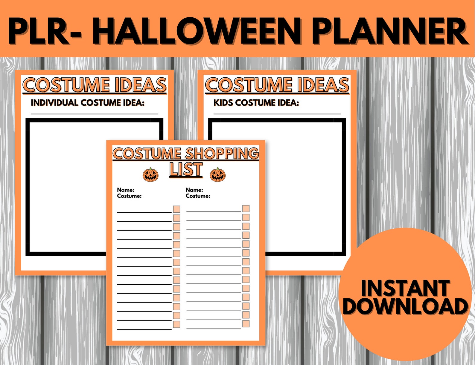 PLR Halloween Planner Printable PLR Commercial Use Party - Etsy