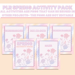 PLR Spring Activity Pack Printable, Spring Word Search, Word Scramble ...