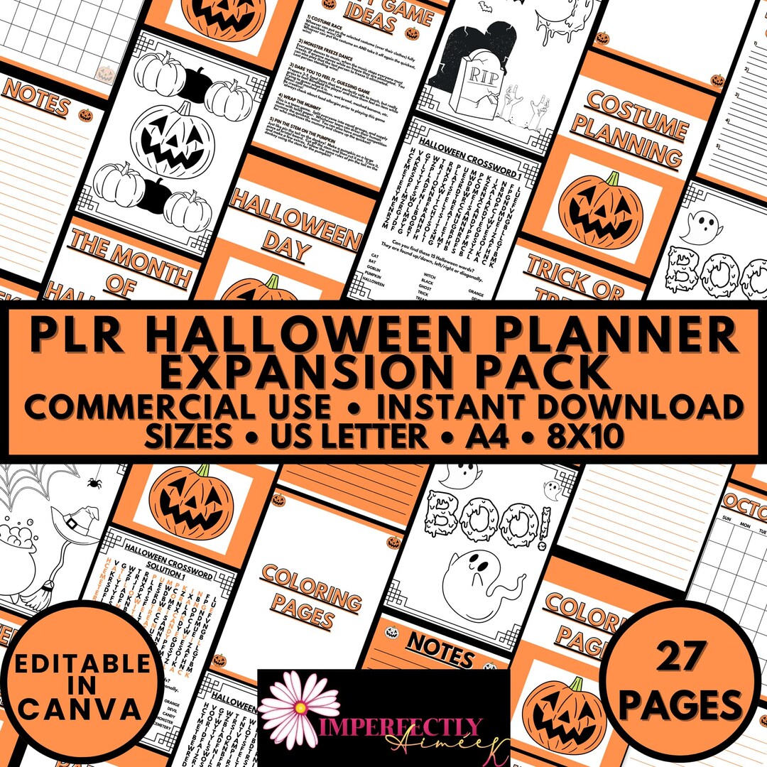 PLR Halloween Planner Expansion Pack Printable Halloween Party Games ...