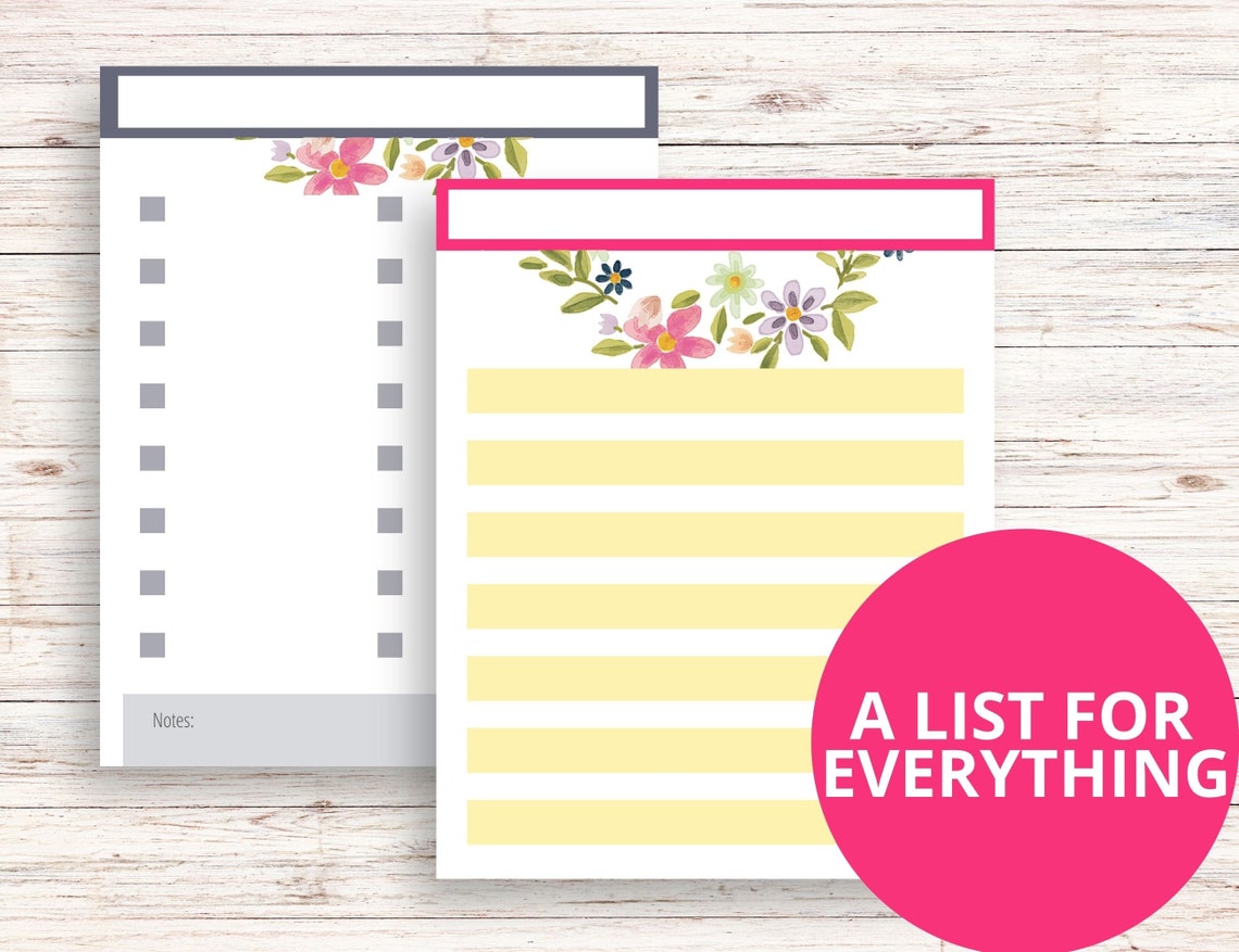 Simple Checklists and Lists Printable List Printable - Etsy Canada