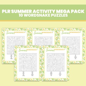 PLR Summer Activity Mega Pack Printable, Summer Word Search, Word ...